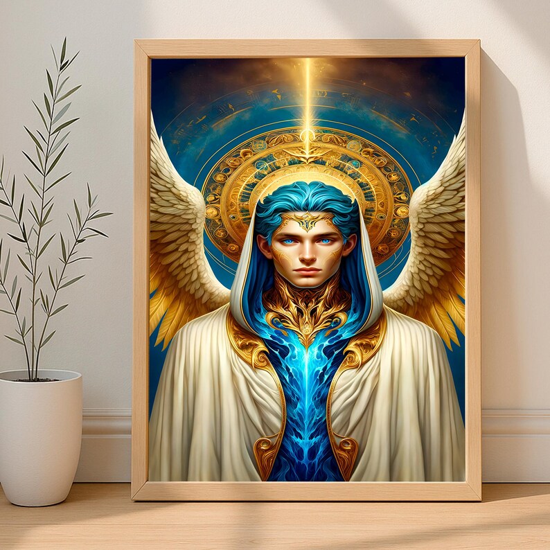 Archangel Jophiel Wall Art Angelic Wall Art Wisdom Angel Holy Images Christian Art Spiritual ...