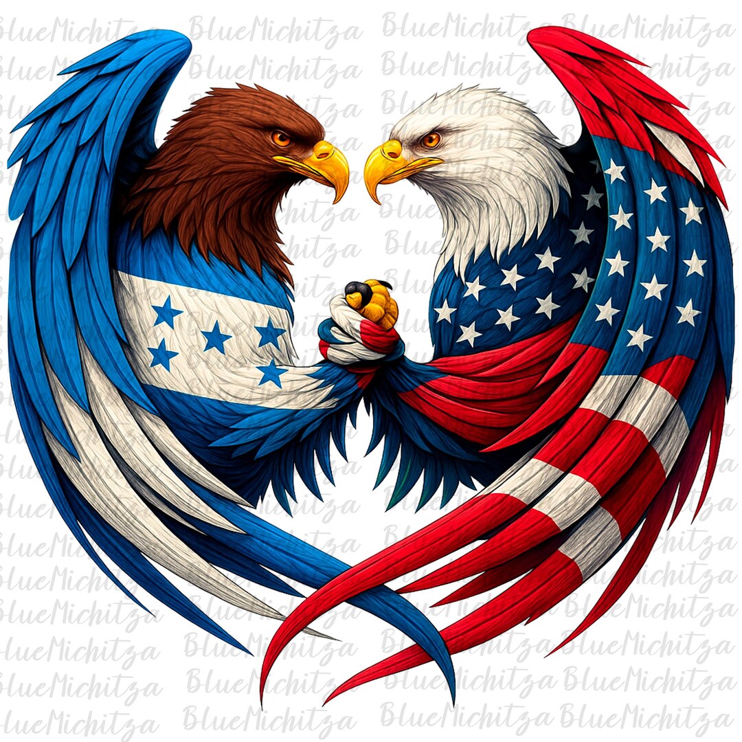 Honduras USA Eagles Flags Honduranamerican Patriotic Png Honduras ...