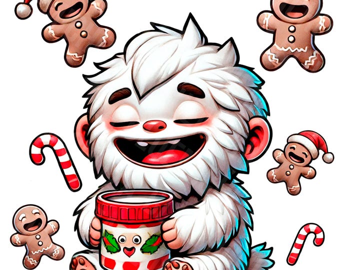 Yeti Christmas PNG, Yeti Christmas Clipart, Yeti Cute Monster Coffee ...