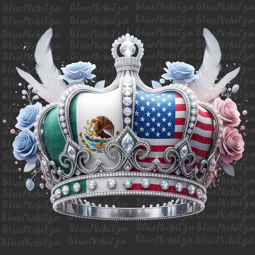 Mexico USA Crown Flags Mexicanamerican Design File Download Mexican ...
