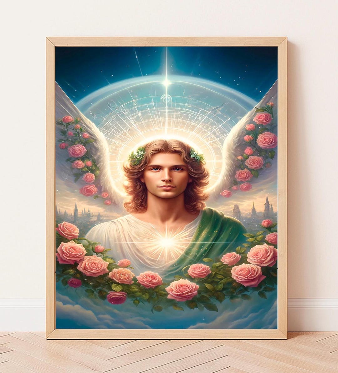 Archangel Barachiel Wall Art: Divine Protector and Celestial Being With ...