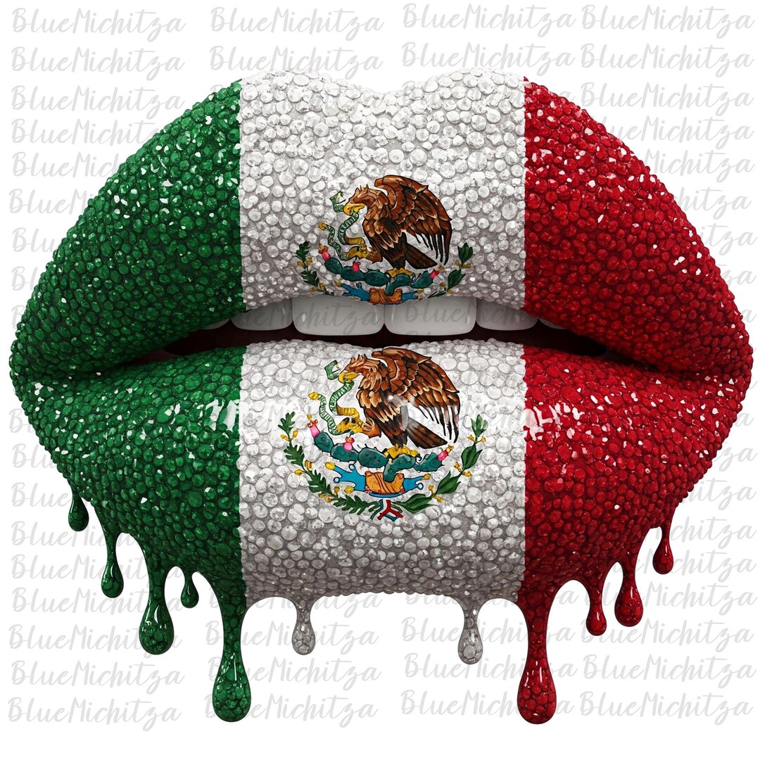 Sequin Dripping Realistic Mexican Lips Png Viva Mexico Png Mexican ...