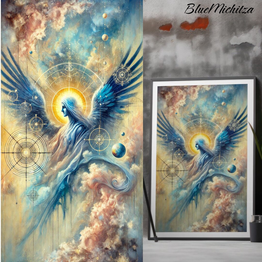 Archangel Raziel, Celestial Art - Mystical Spiritual Angel Decor With ...