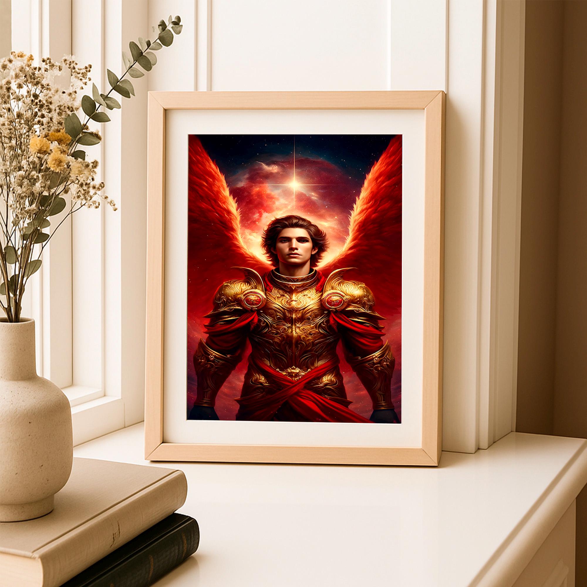 Archangel Uriel Wall Art, Celestial Protector and Light Bringer for ...