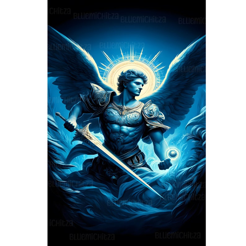 Archangel Michael Wall Art, Protector Protector and Divine Warrior ...