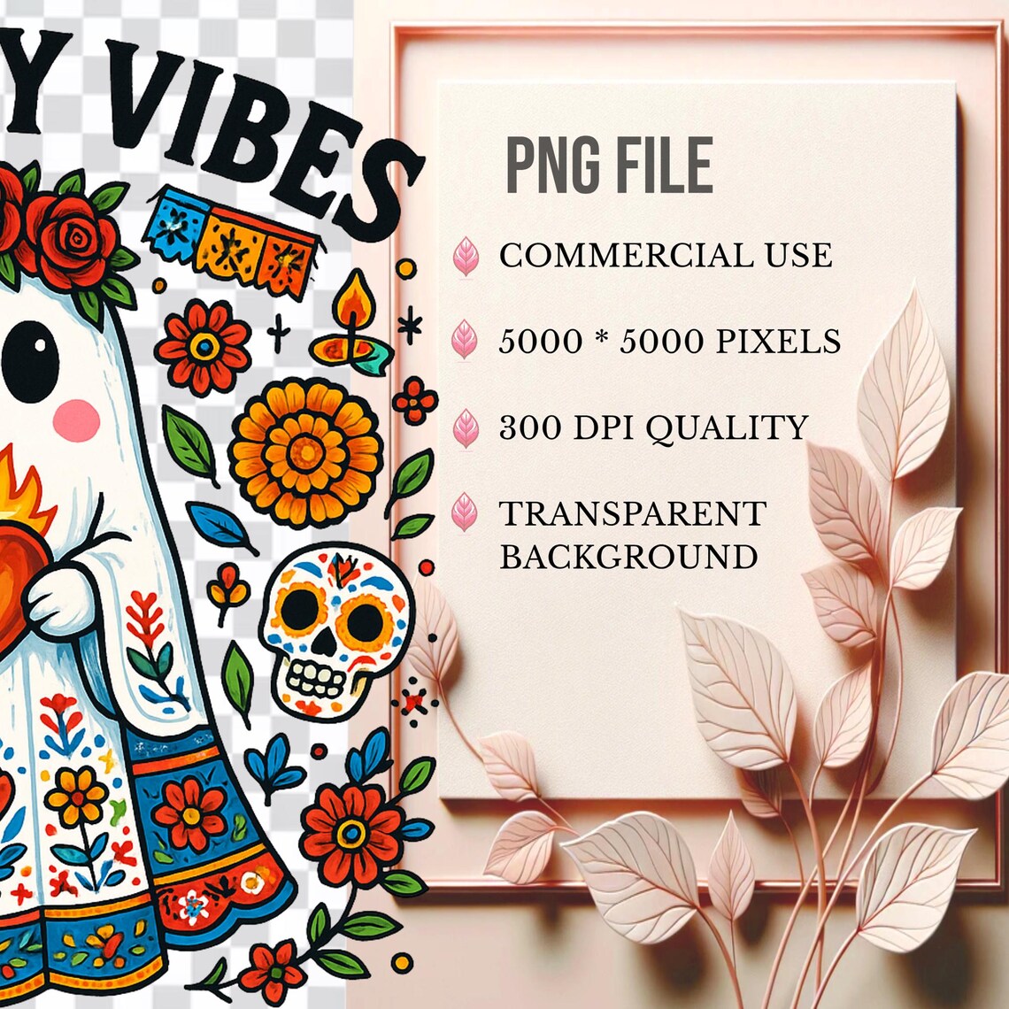 Mexicanvibes Ghost PNG Halloween Spanish Ghost PNG Day of the Dead ...