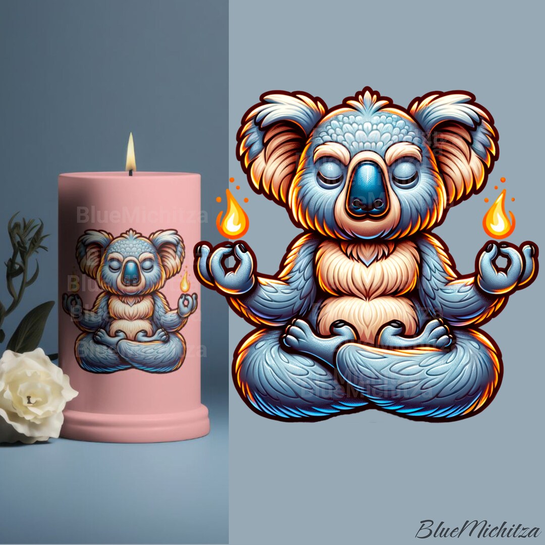 Koala Meditation PNG for Sublimate, for DTG, DTF Prints, T-shirts, Mugs ...