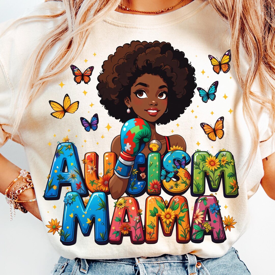 Afro Autism Mom What is Your Superpower Png 3d, Afro Girl Png, Woman ...