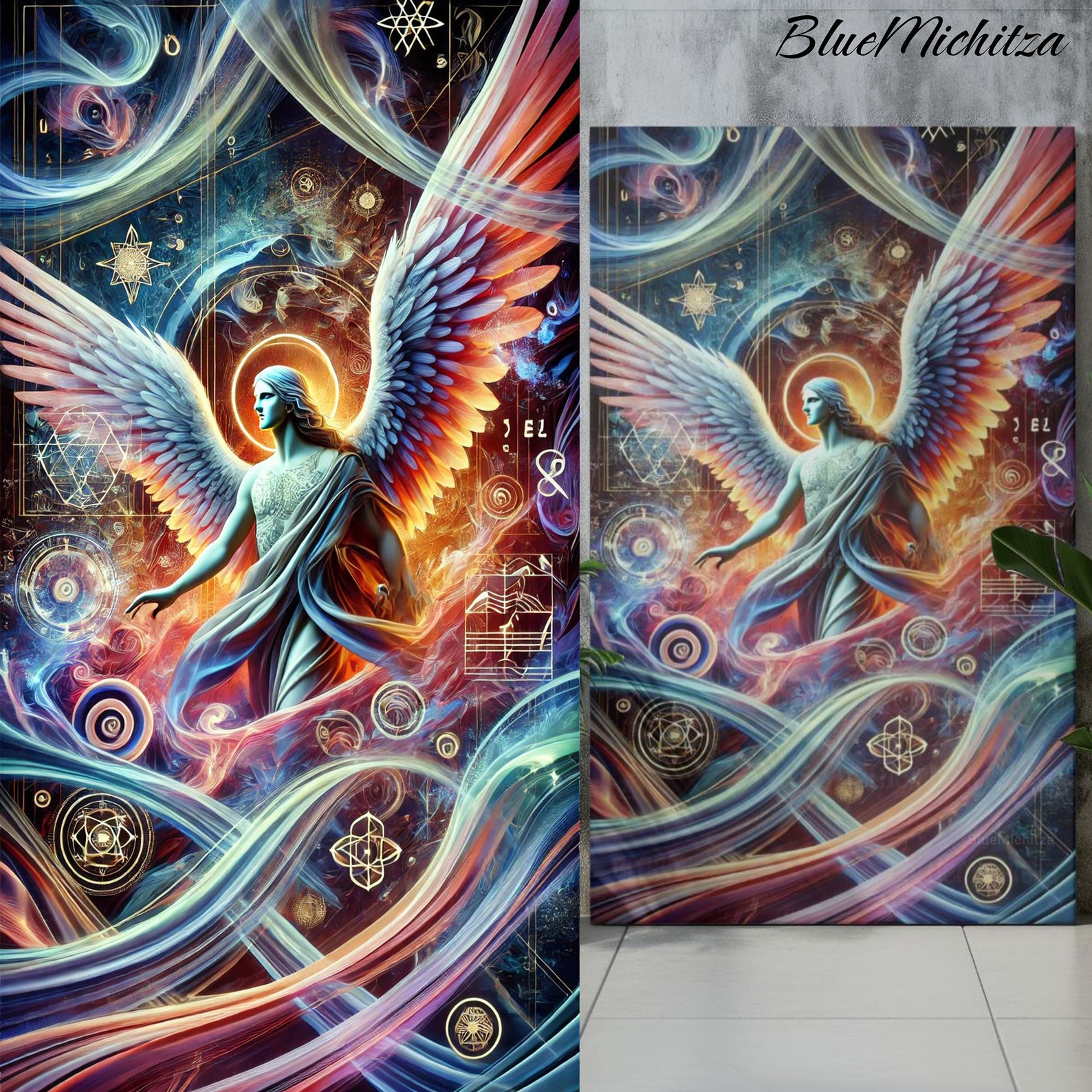 Archangel Zadkiel Wall Art Printable - Mystical and Spiritual Angelic ...