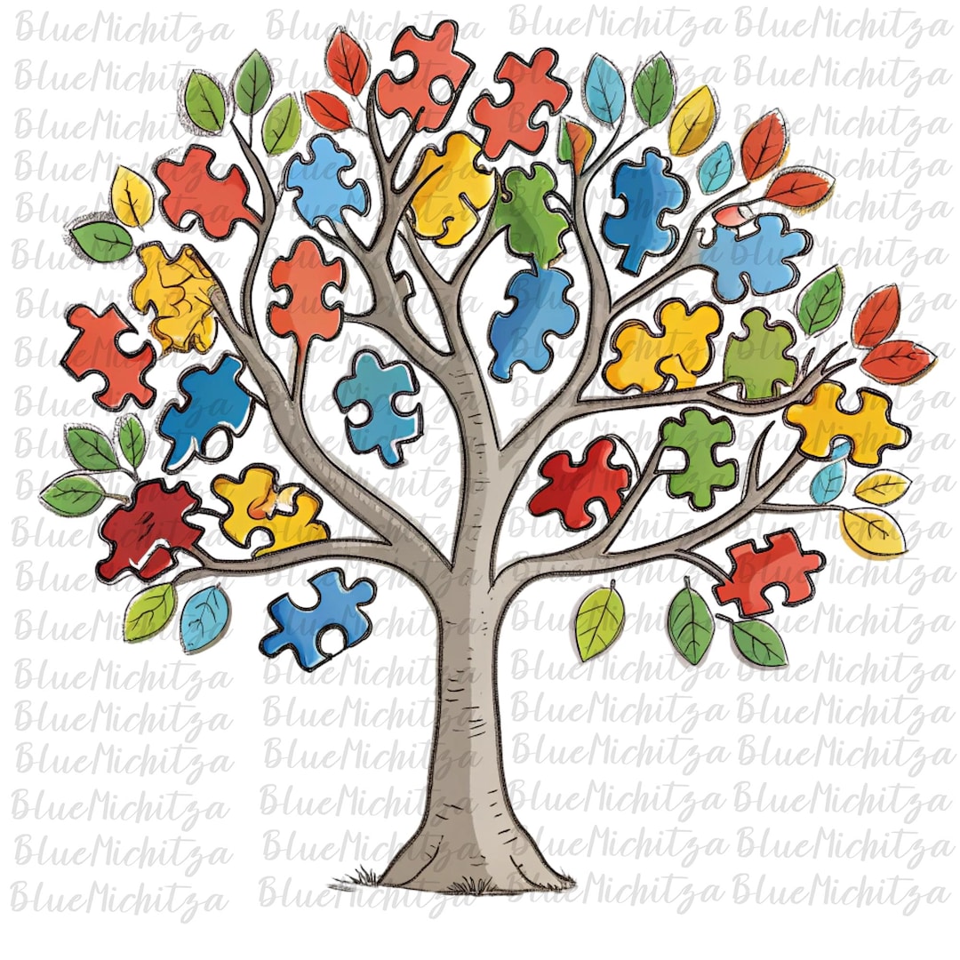 Autism Puzzle Tree Png Sublimation Design Download Autism Awareness Png ...