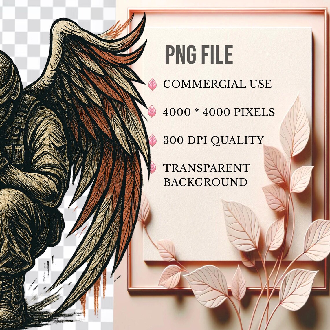 American Soldier Angel Man Praying Png USA Flag Png 4th July Army ...