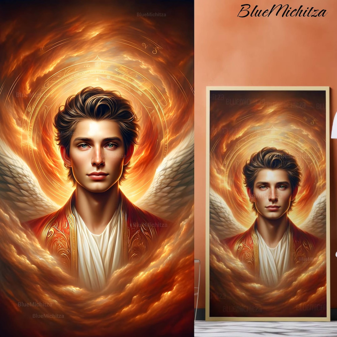 Archangel Uriel Wall Art Print, Divine Guardian Angel for Home and ...