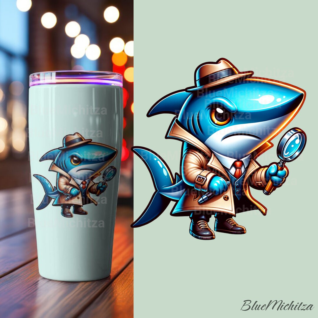 Professional Shark Detective PNG Sublimate, DTG Printing, Hd, Clipart ...