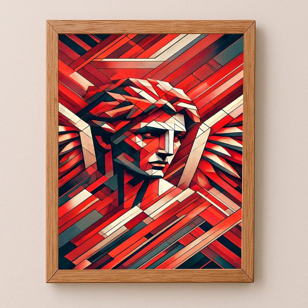 Archangel Uriel Wall Art, Art Print – Modern Abstract Angel Wall Art ...