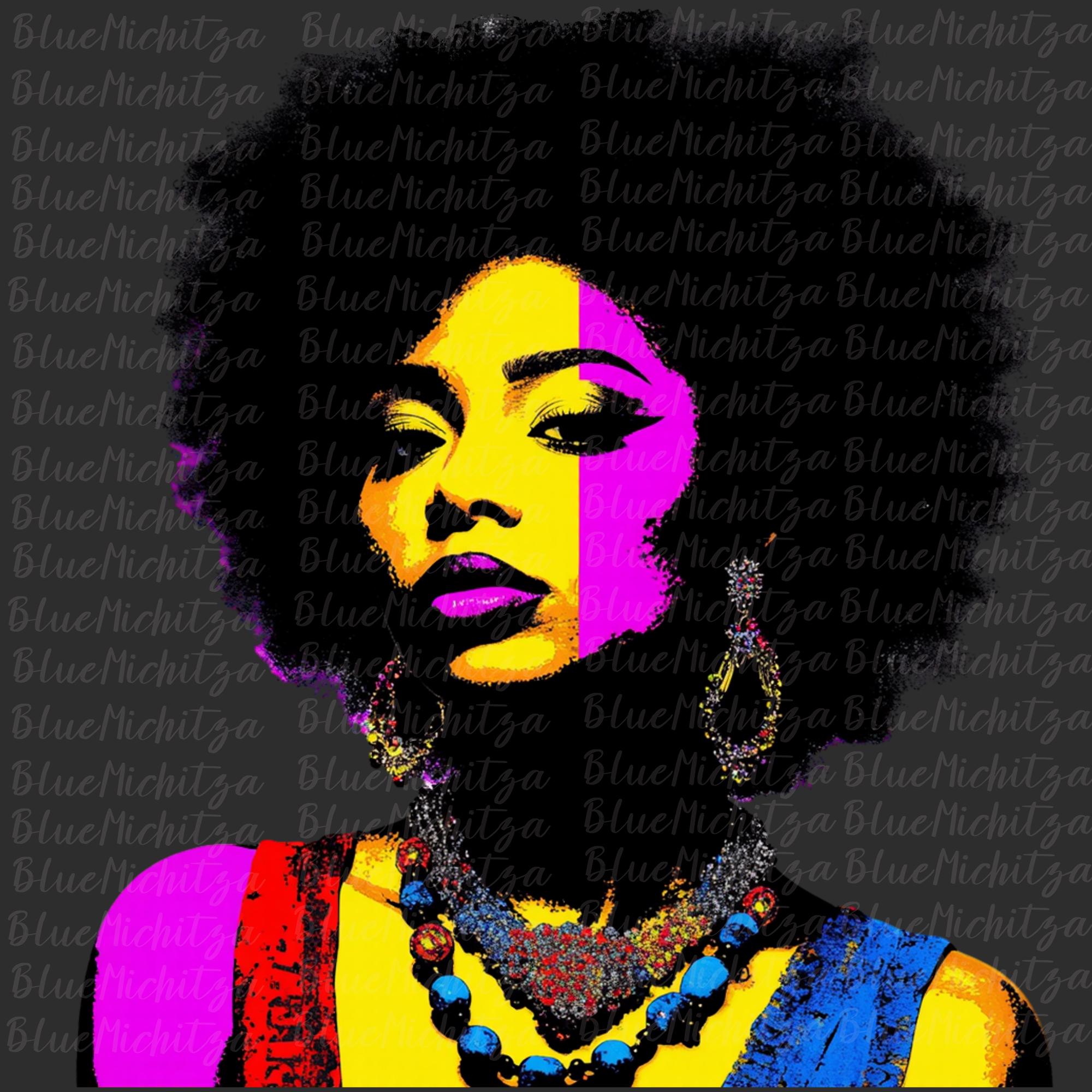 3 Black Woman Afro Beautiful Girl Neon PNG Set of 3 PNG Blach History ...