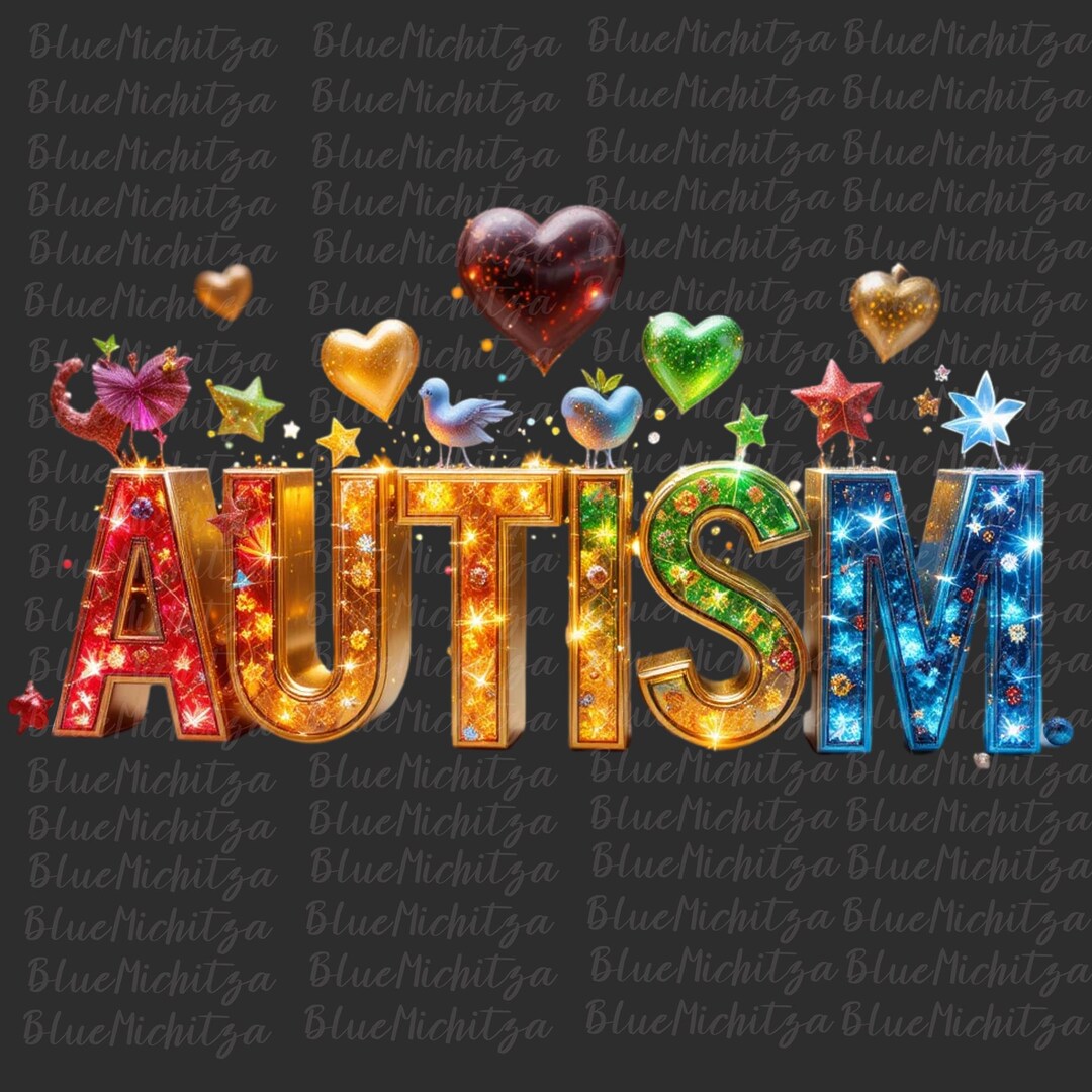 Realistic Autism Glitter Dripping Png 3D Autism Awareness Puzzle ...
