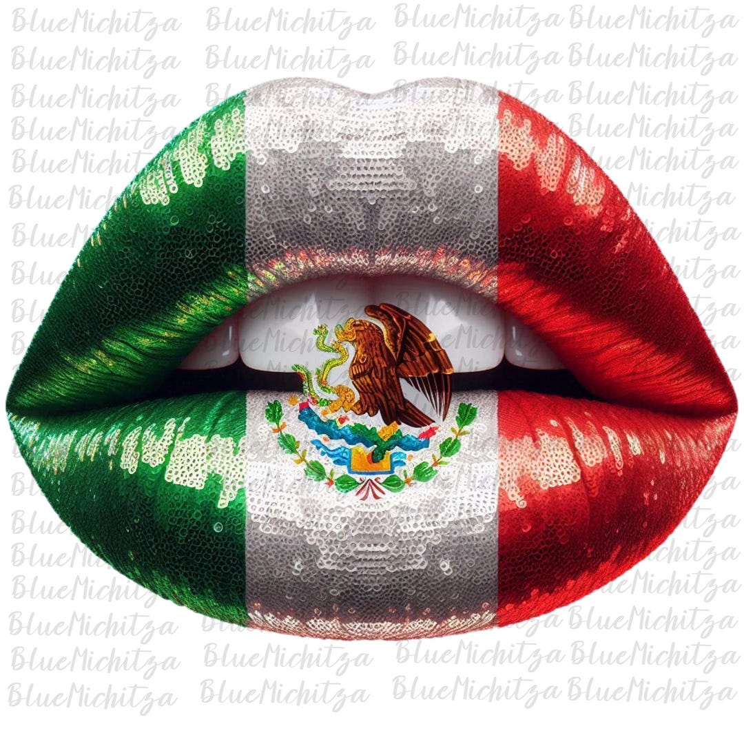 Sequin Dripping Realistic Mexican Lips Png Viva Mexico Png Mexican ...