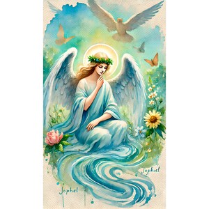 Archangel Jophiel Art Print Tranquil Angelic Influence, Celestial ...