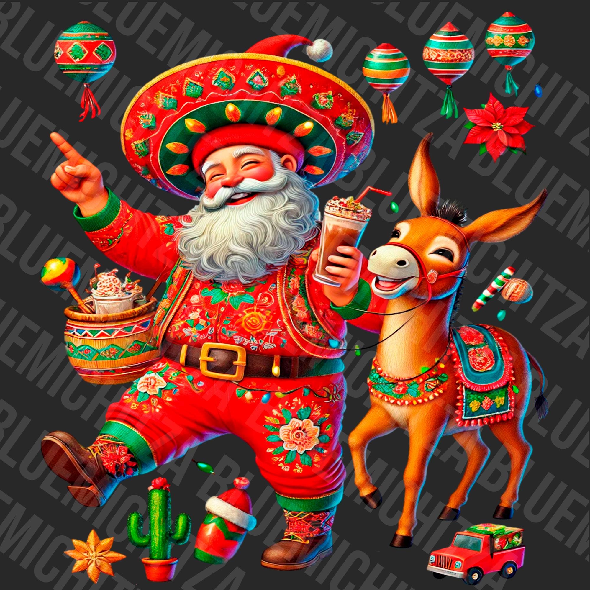 Mexican Christmas Png. Mexican Santa Png, Christmas Latina Png, Mexican ...