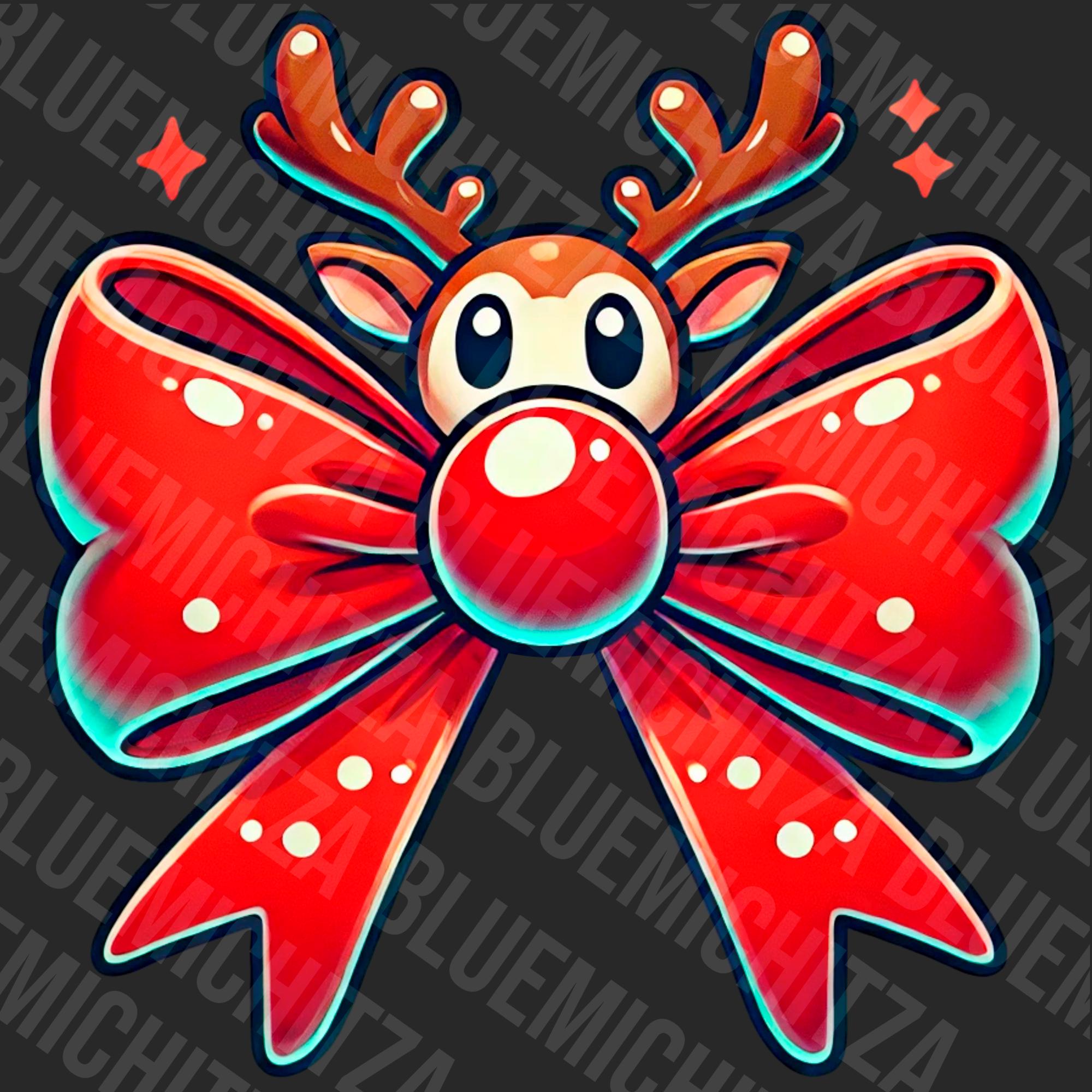 Christmas Reindeer Coquette Bow Png, Christmas Sublimation, Santa Png ...