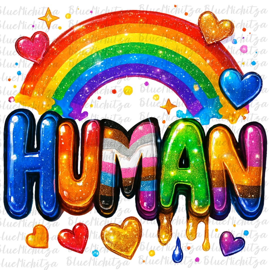 Human Pride Glitter Rainbow Png Sublimation Design Download LGBTQ+ Png ...