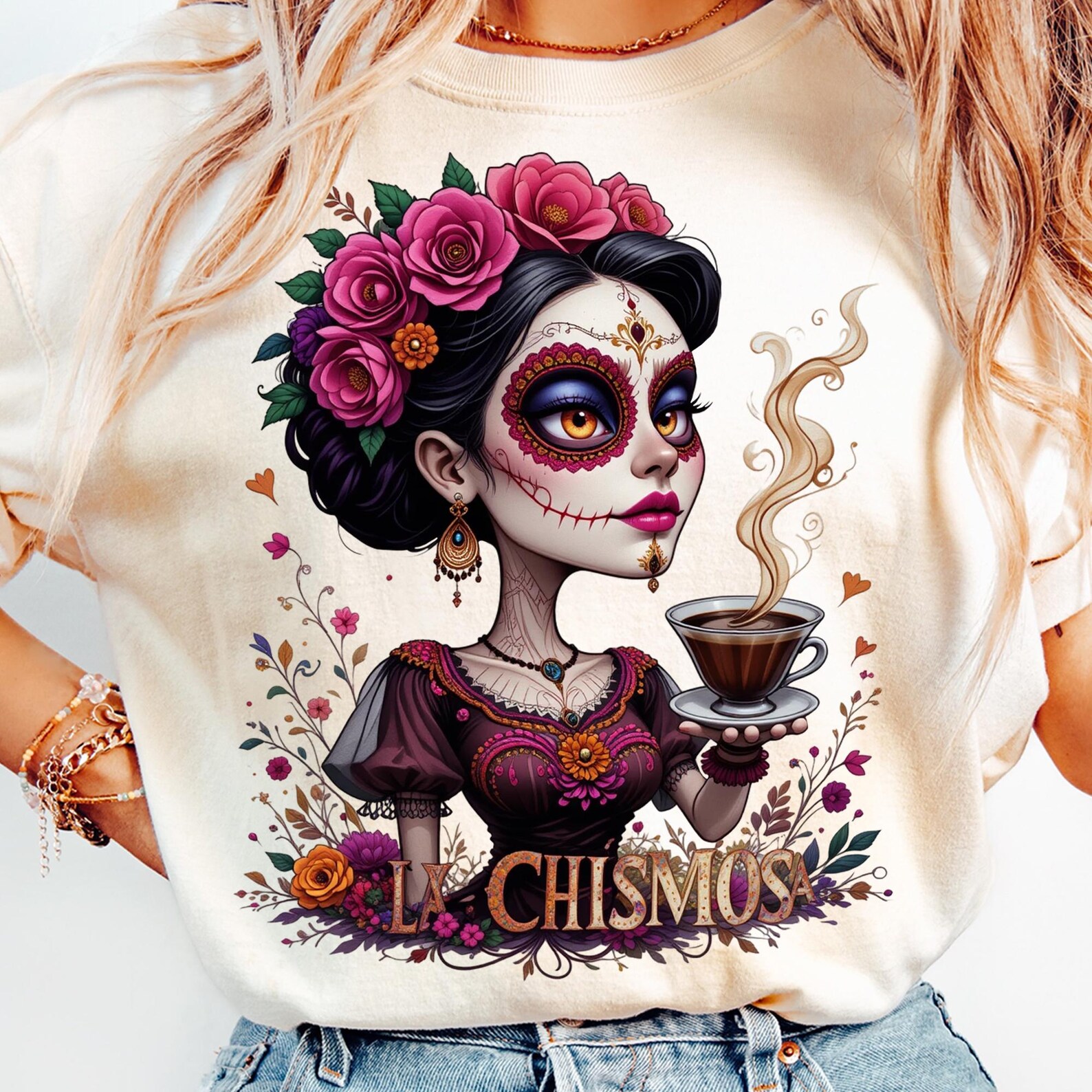 La Chismosa PNG Chisme Y Cafecito Mexican Sublimation Design Spanish ...