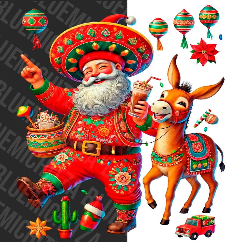 Mexican Christmas Png. Mexican Santa Png, Christmas Latina Png, Mexican ...