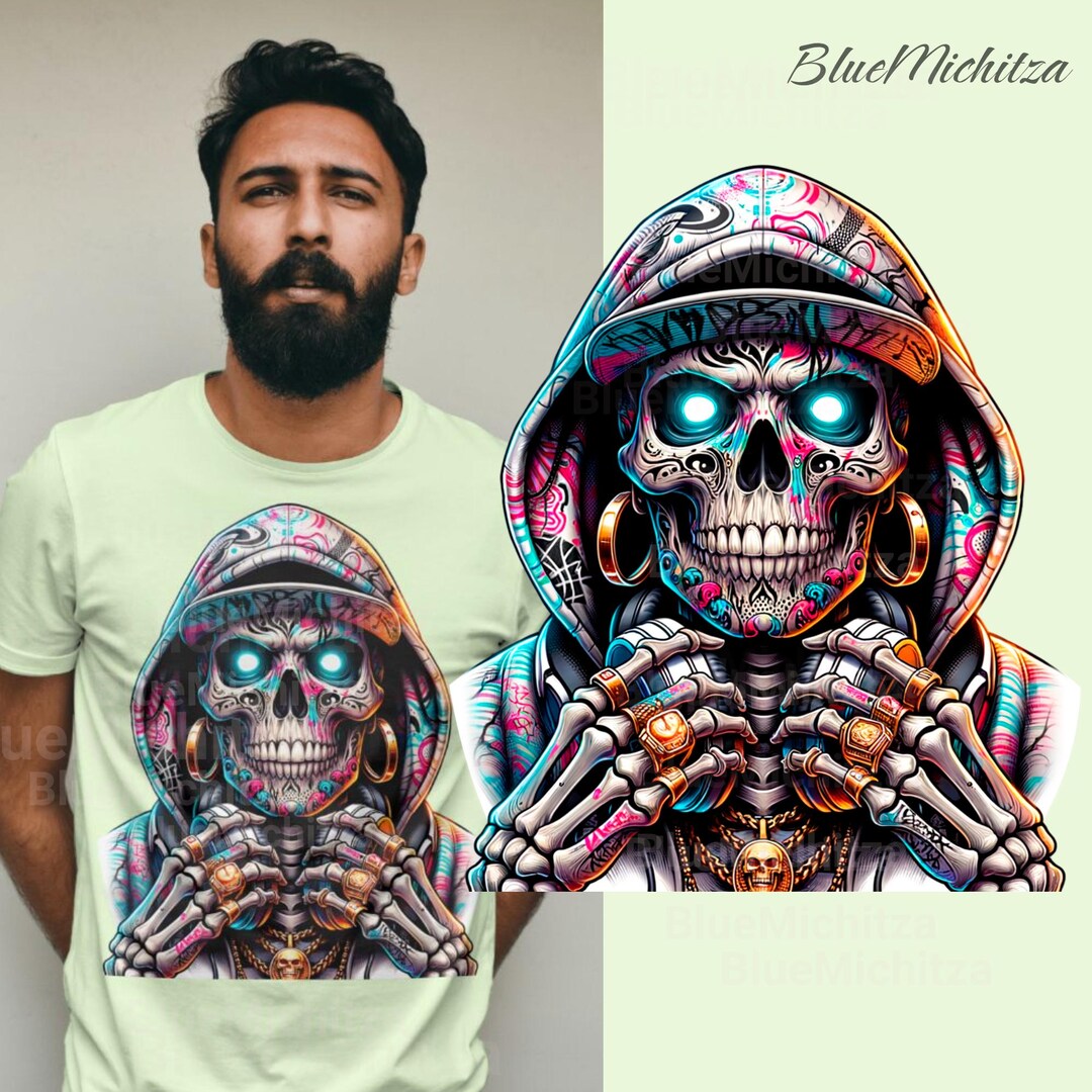 Rapper Skull Art, Cool Horror Skull, Tattoo-style Skull Illustrations ...