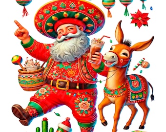 Mexican Christmas Png. Mexican Santa Png, Christmas Latina Png, Mexican ...