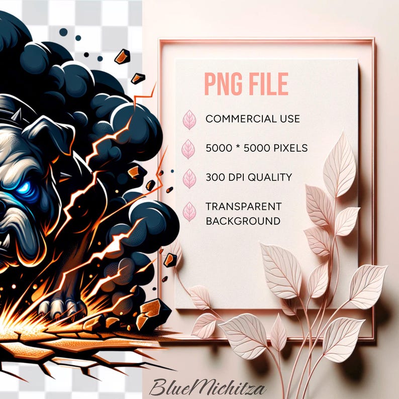 Holographic Breakthrough 3d Angry Bulldog PNG, Sublimation Clipart ...