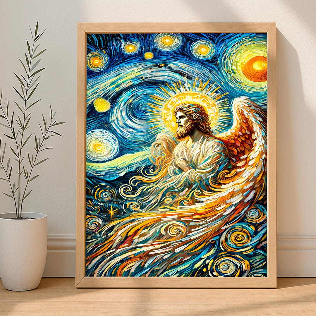 Archangel Barachiel Art Print – Divine Guardian Angel Wall Decor for ...