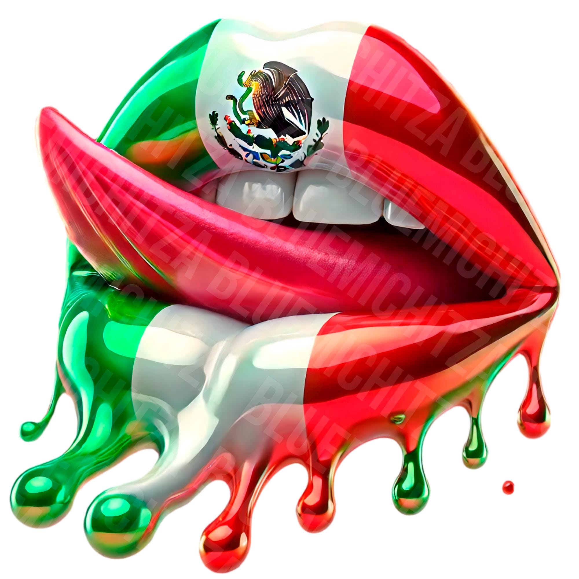 Dripping Mexican Lips Png, Viva Mexico Designs Png, Mexican Flag ...