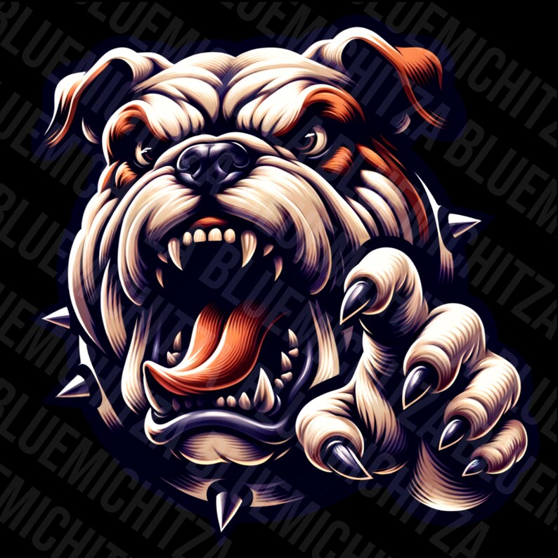 Angry Bulldog Clipart for Sublimation and T-shirt Designs, High-quality ...