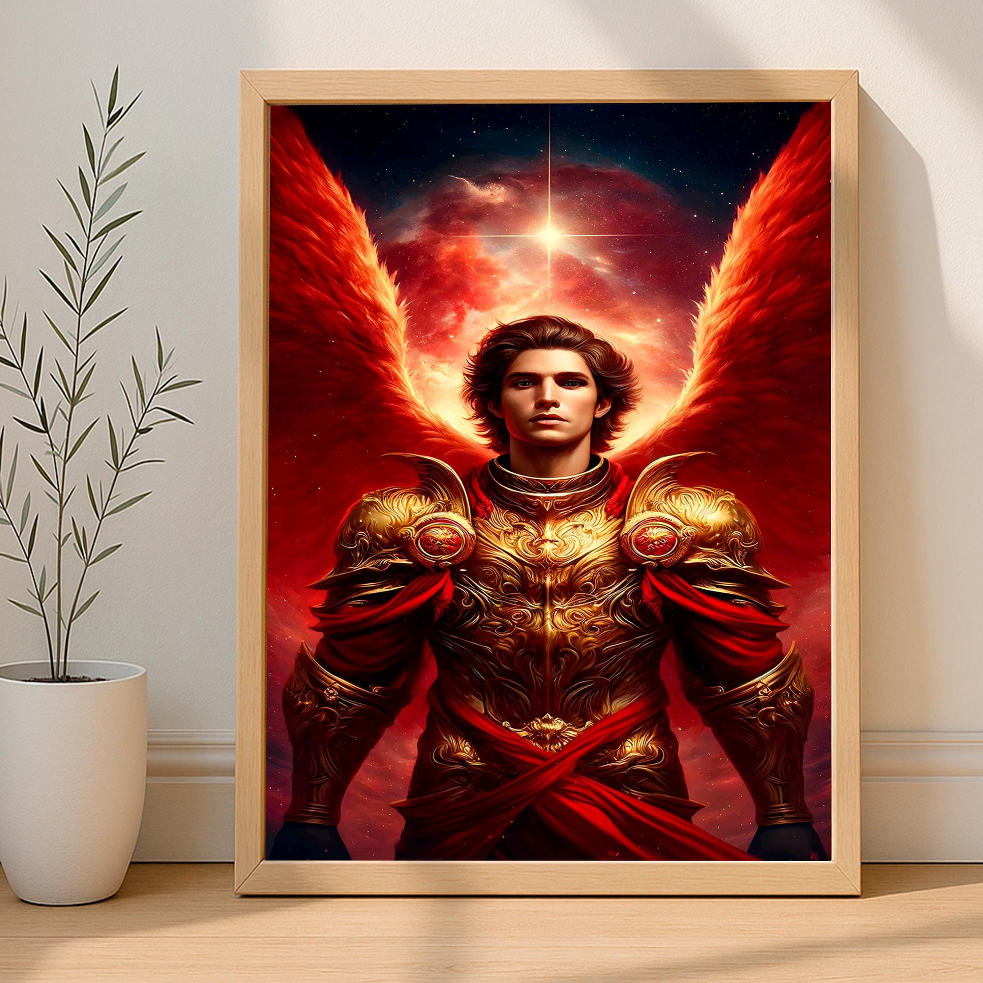 Archangel Uriel Wall Art, Celestial Protector and Light Bringer for ...