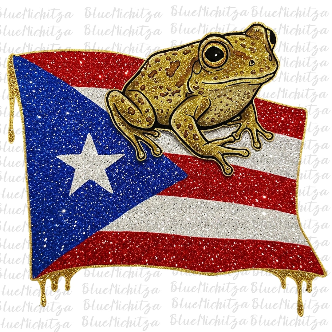Coqui Frog Gold Glitter PNG Tree Frog Puerto Rico Frog Boricua Frog ...