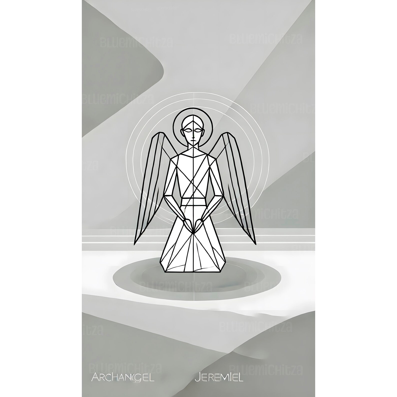 Archangel Jeremiel Art Print Geometric Angel Wall Decor, Spiritual ...