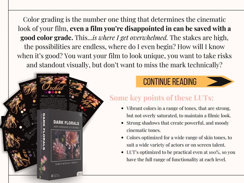 LUT Pack Color Grading Eight Cinematic Video Presets - Etsy