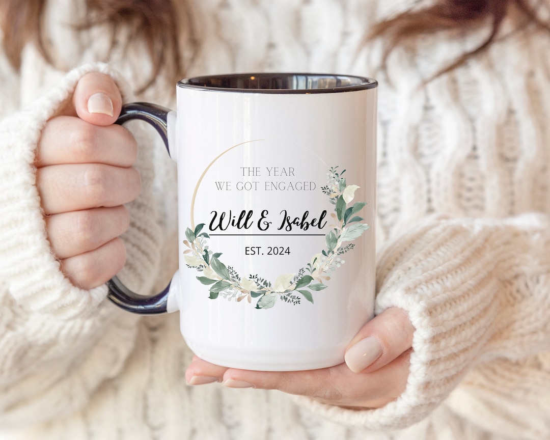 The Year We Got Engaged Personalized Mug, Gift for Engagement, We Got ...