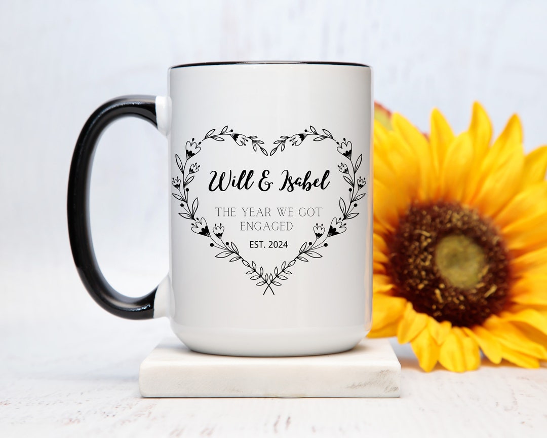 The Year We Got Engaged Personalized Mug, Gift for Engagement, We Got ...