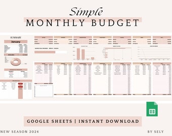 Budget Planner Google Sheets Monthly Budget Spreadsheet Paycheck Budget ...