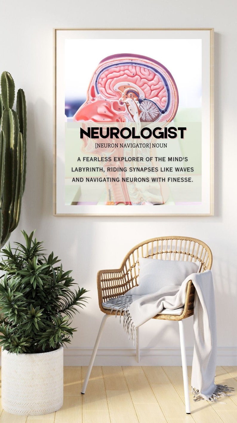 Neurologist Gift, Neurologist Definition Print, Funny Neurology Wall ...