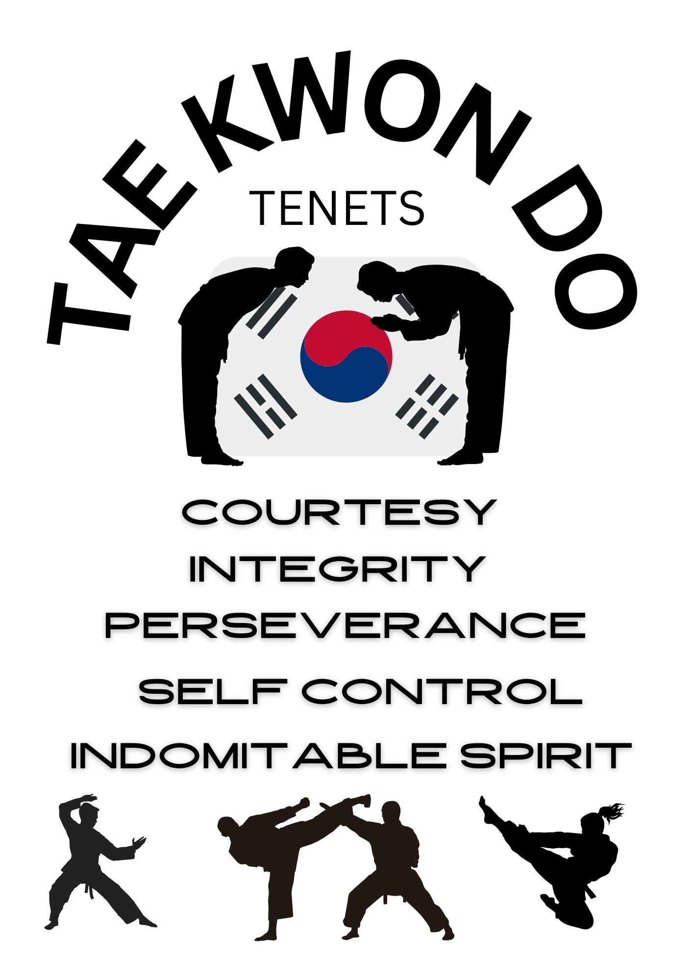 Tae Kwon Do Poster/ Wall Art Set of 3 , Printable, 18x24 Poster Size ...