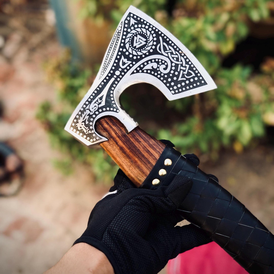 Viking Leviathan Axe Hand Forged Custom Made, Viking Axe, Throwing Axe ...