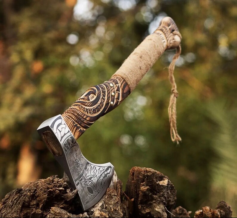 Handmade Bearded Viking Axe Custom Engraved Throwing Axe for Him ...