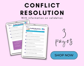Conflict Resolution Worksheet Fight Fair Argue Right - Etsy