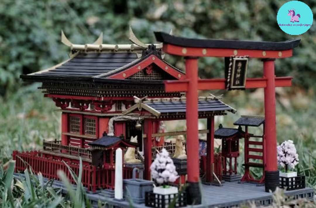 DIY Inari Shrine Kyoto Wooden Miniature Doll House Kit Miniature House ...