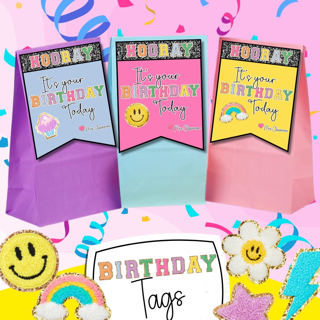 Students' Birthday Tags | Editable | Varsity, Composition Notebook ...