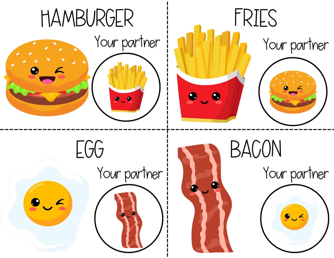 MIX FOOD Partner Pairing Cards | Classroom Management - Etsy
