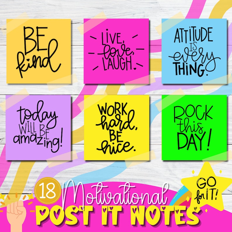 Printable Motivational Frases - Sticky Notes- Post It- Testing - Etsy