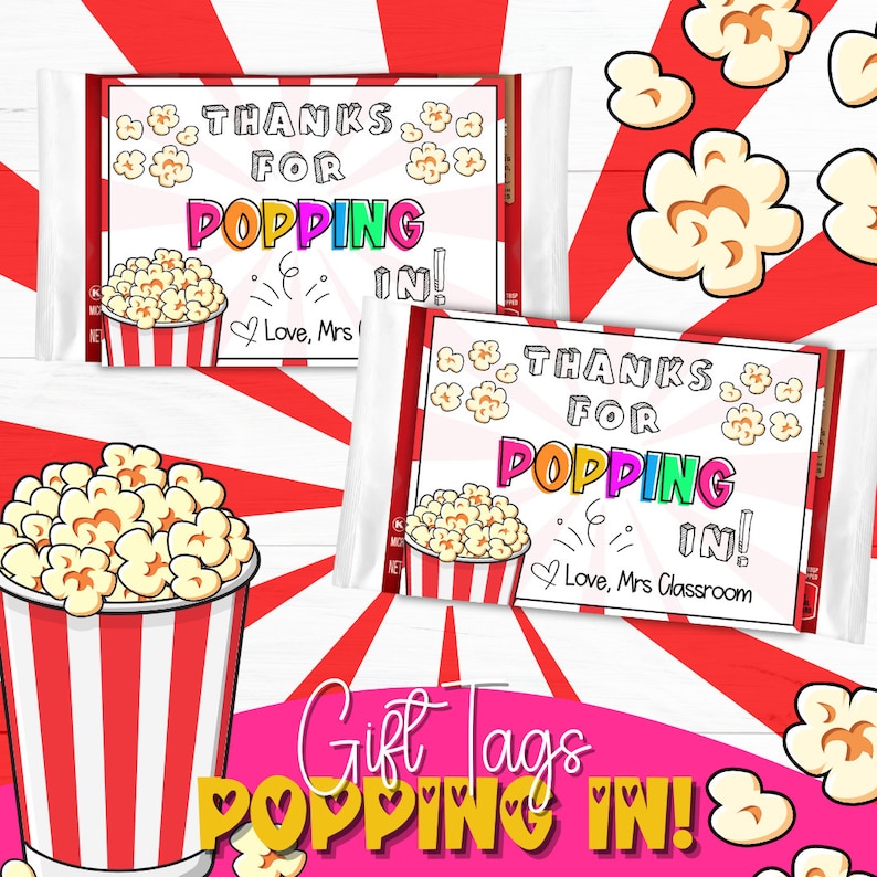 Thanks for Popping in - Back to School- Meet the Teacher- Gift Tag ...